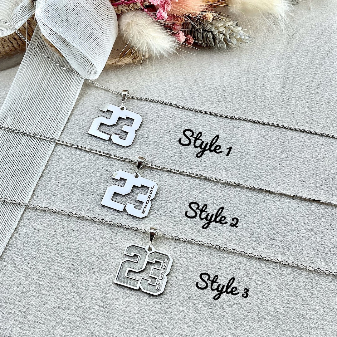 Lucky Sport Number Necklace, Sports Jewelry, Player Number Necklace ...