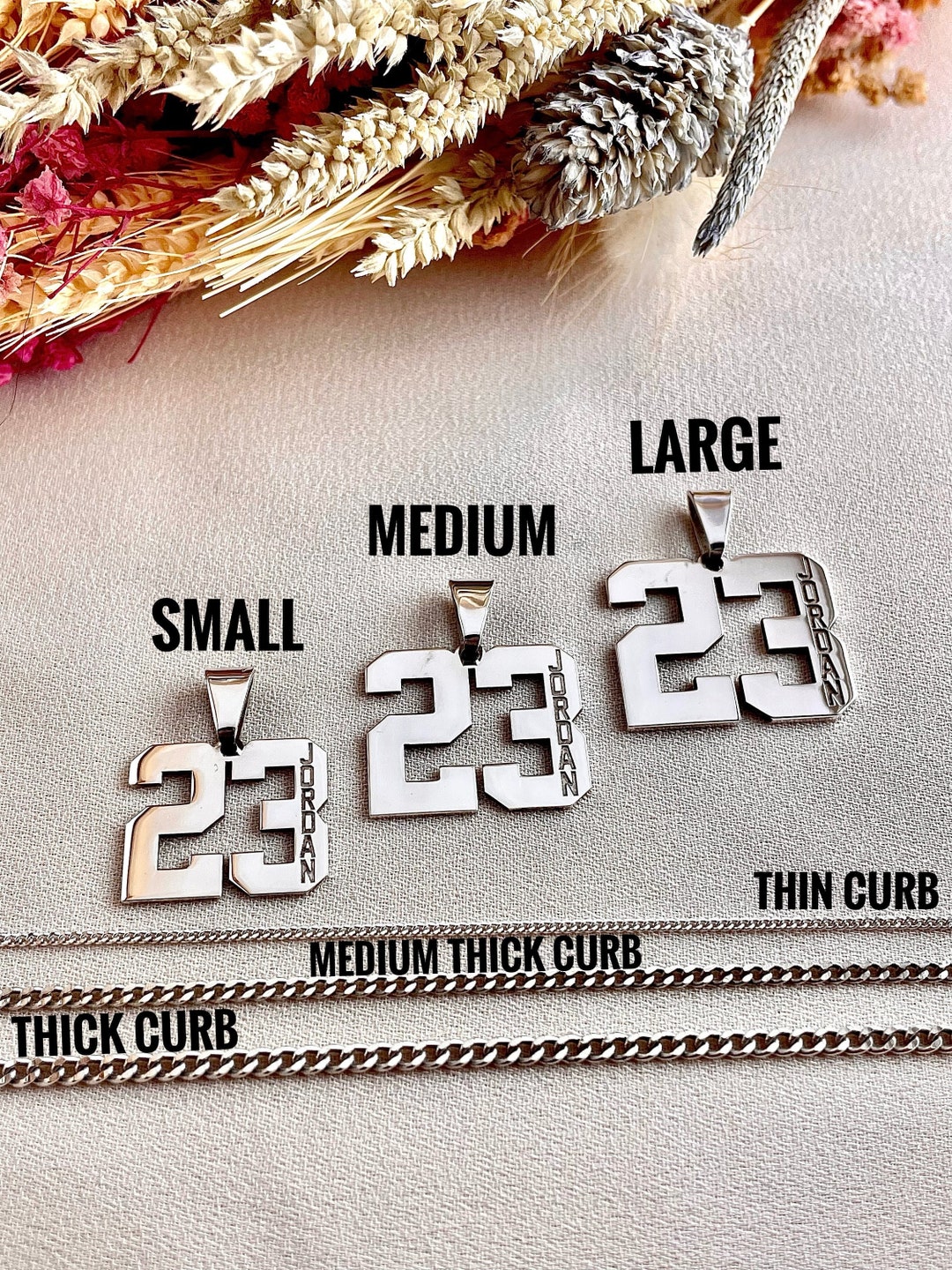 925 Sterling Silver Sport Number Necklace, 23 Jordan Necklace, Sports ...