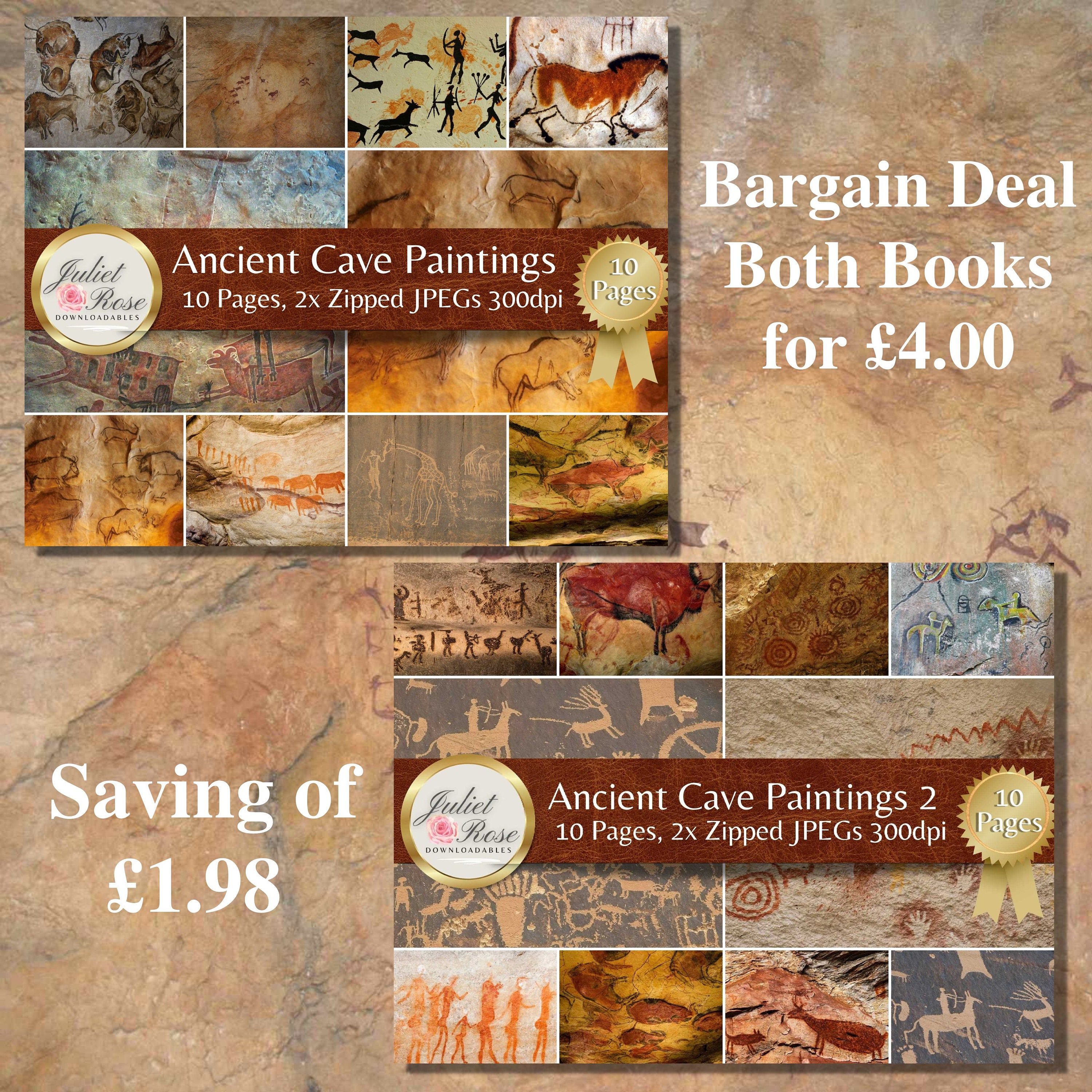 Ancient Cave Paintings 2 - 10 Digital Pages of Stunning Images of Stone ...