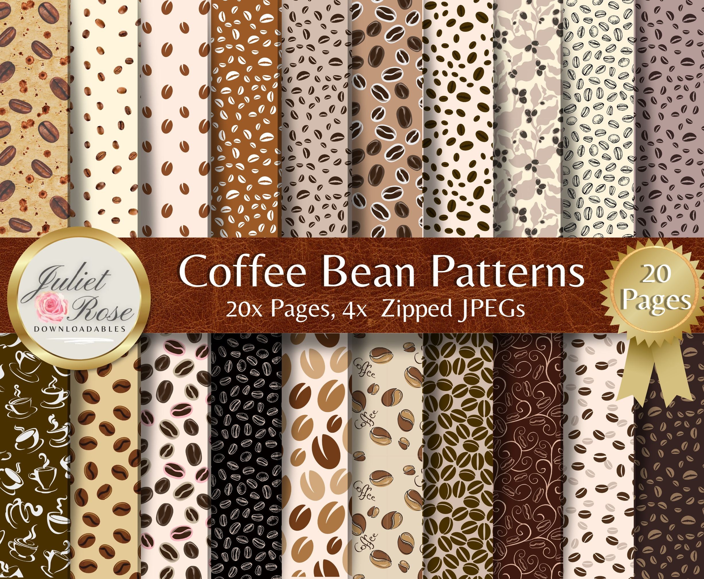 Coffee Bean Patterns - 20 Seamless Patterns of Coffee Beans to Download ...