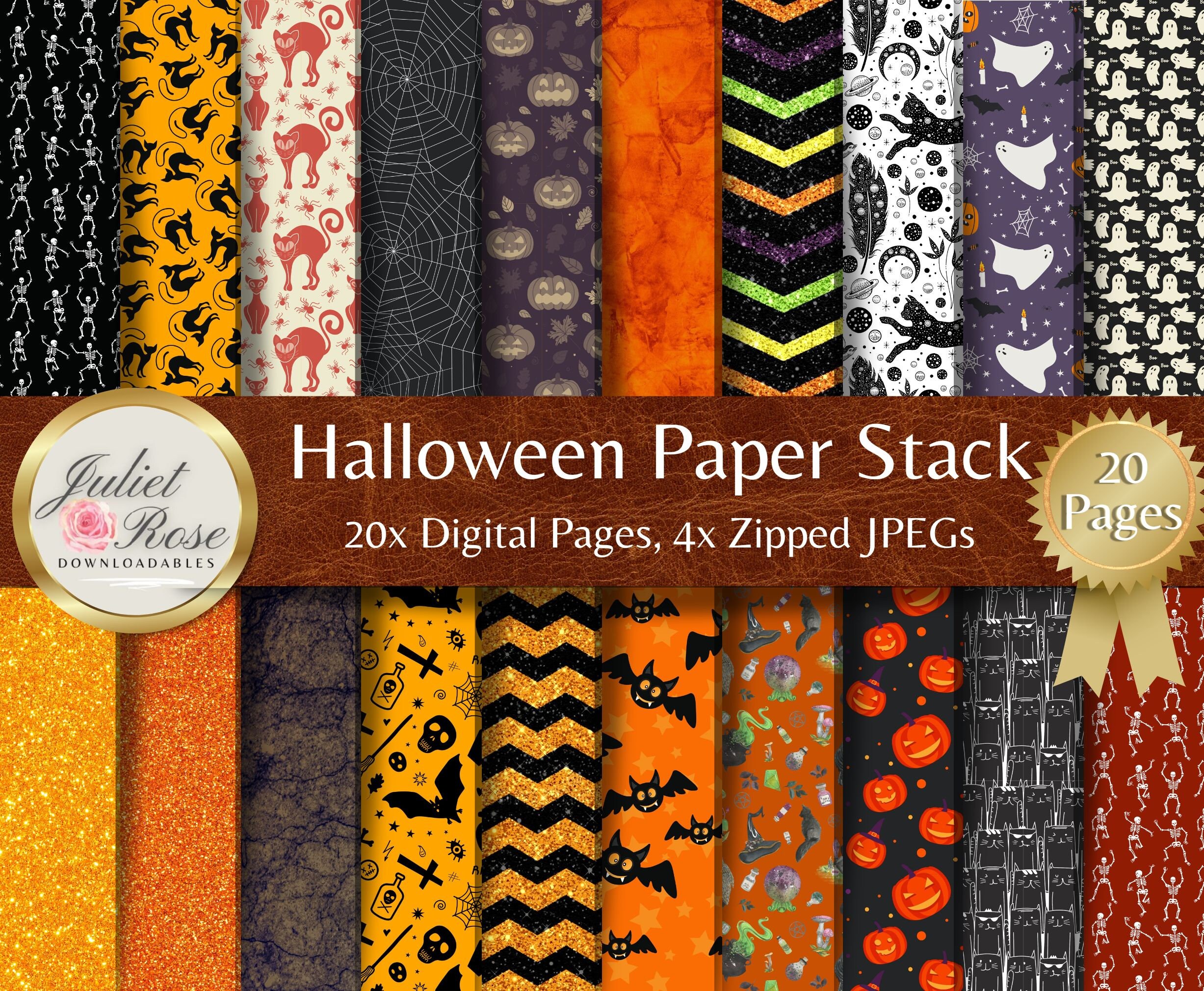 20x Halloween Digital Paper - Halloween Patterns, Pumpkin, Glitter ...