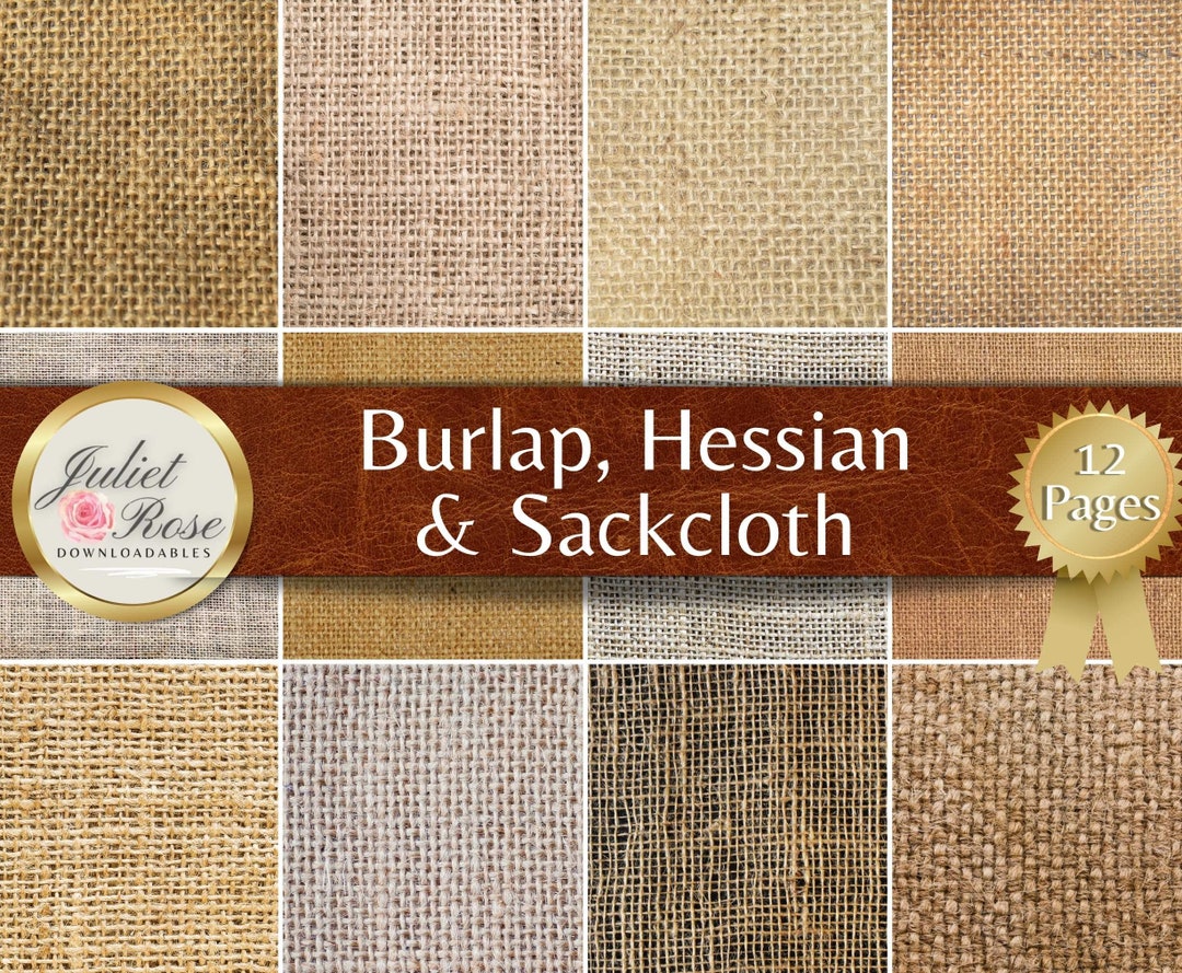 Burlap Hessian Sackcloth Digital Paper, Scrapbooking Textures (digital ...