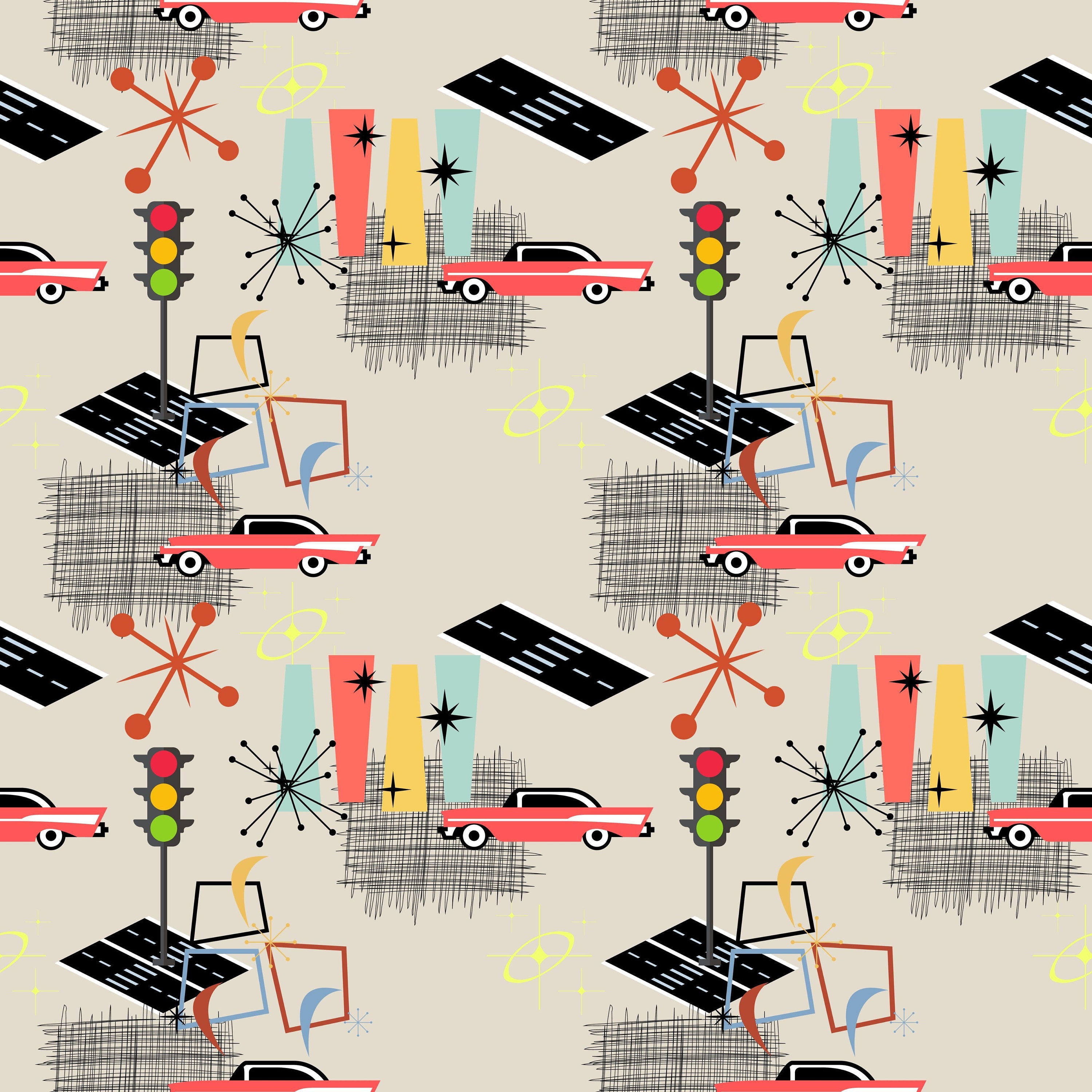 1950s Vintage Wallpapers for Download, Seamless Patterns Original ...