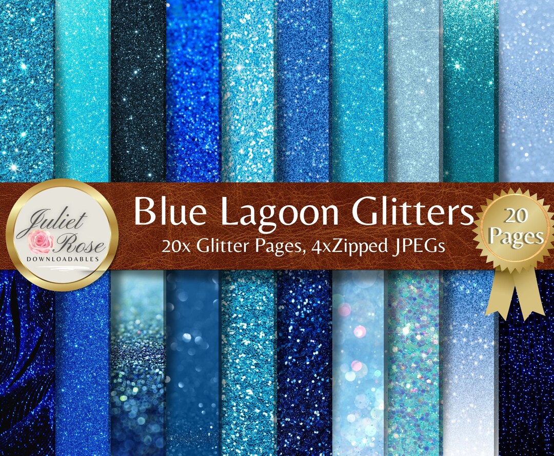 Blue Glitter Scrapbook Paper – 20 Shimmering Pages (digital Download ...