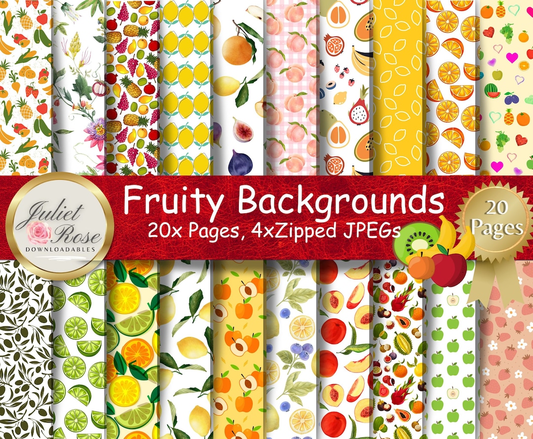 Fruity Patterns for Backgrounds (digital Download) for All Craft ...
