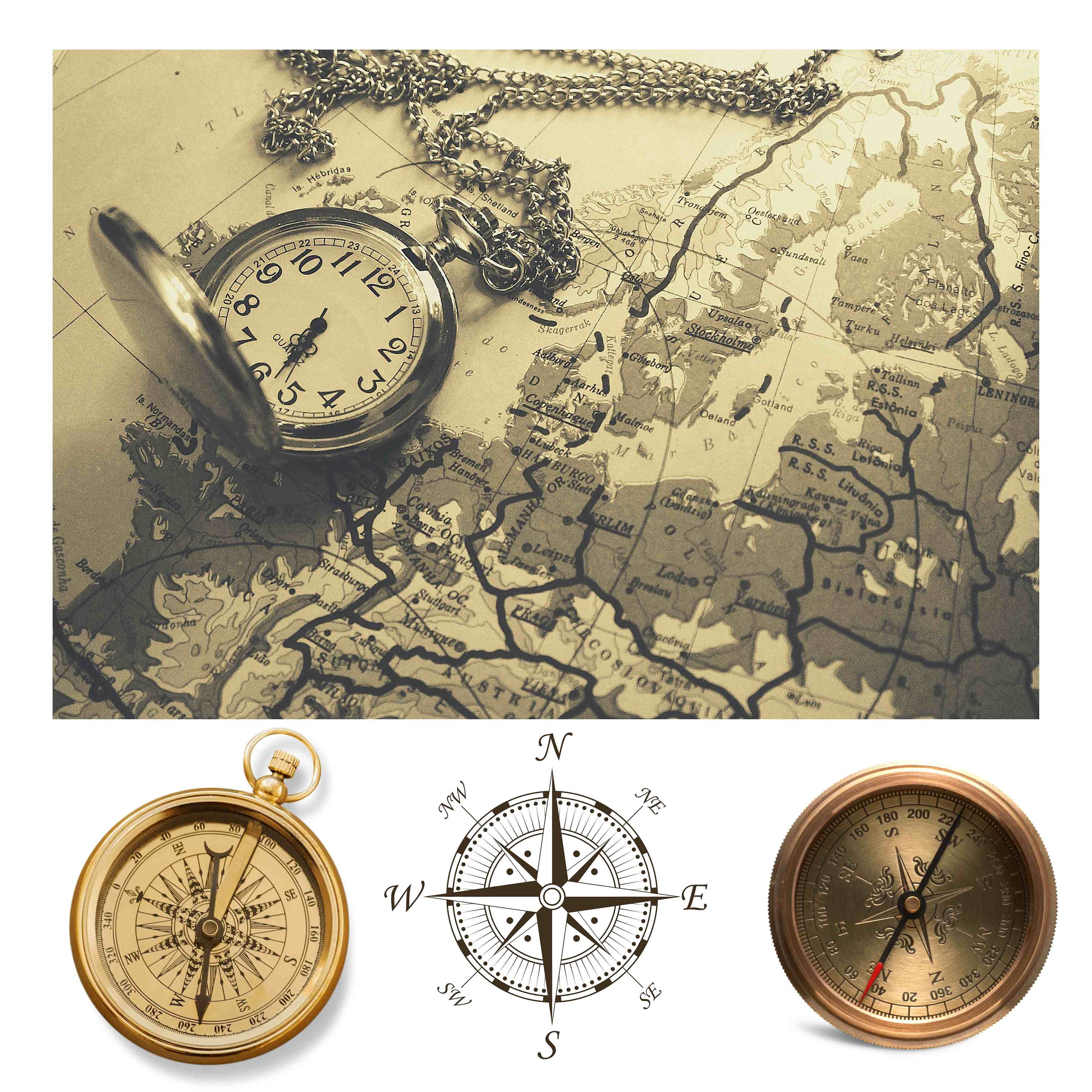 Steampunk Compass Map