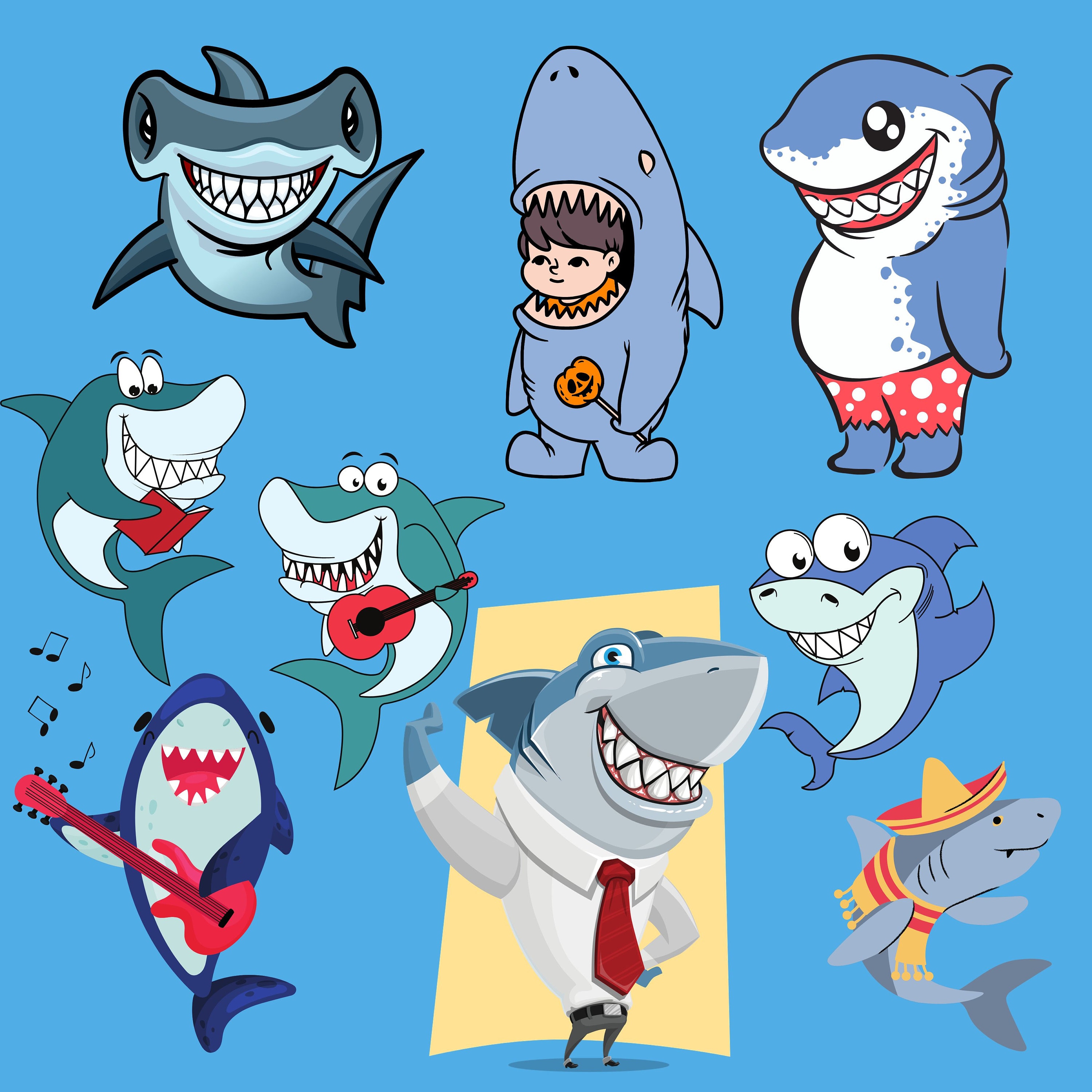Shark Image Source Pack - 12 Pages of Real Sharks, Great Whites, Shark ...