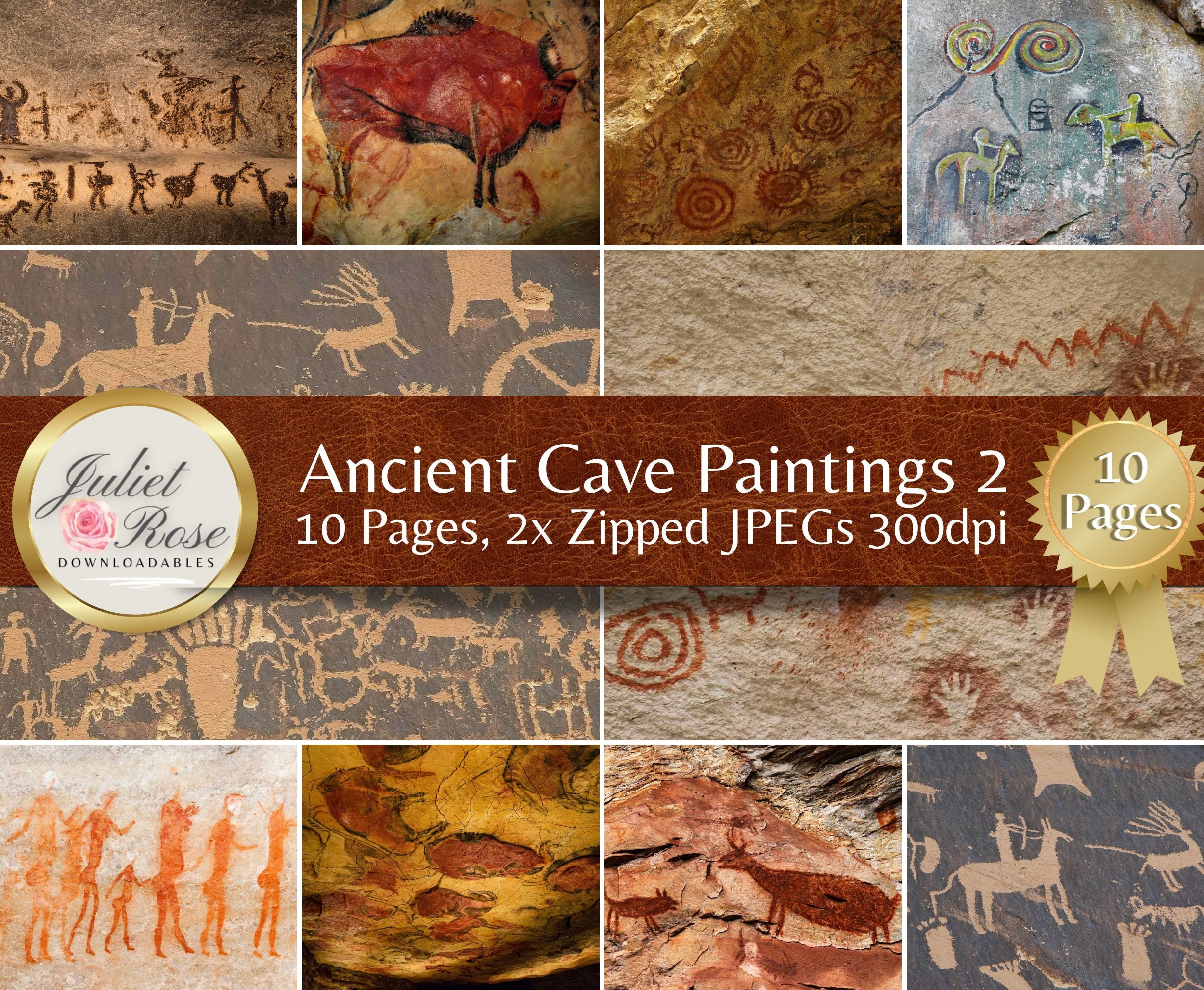 Paleolithic Cave Art Having Fun 8x10 Br