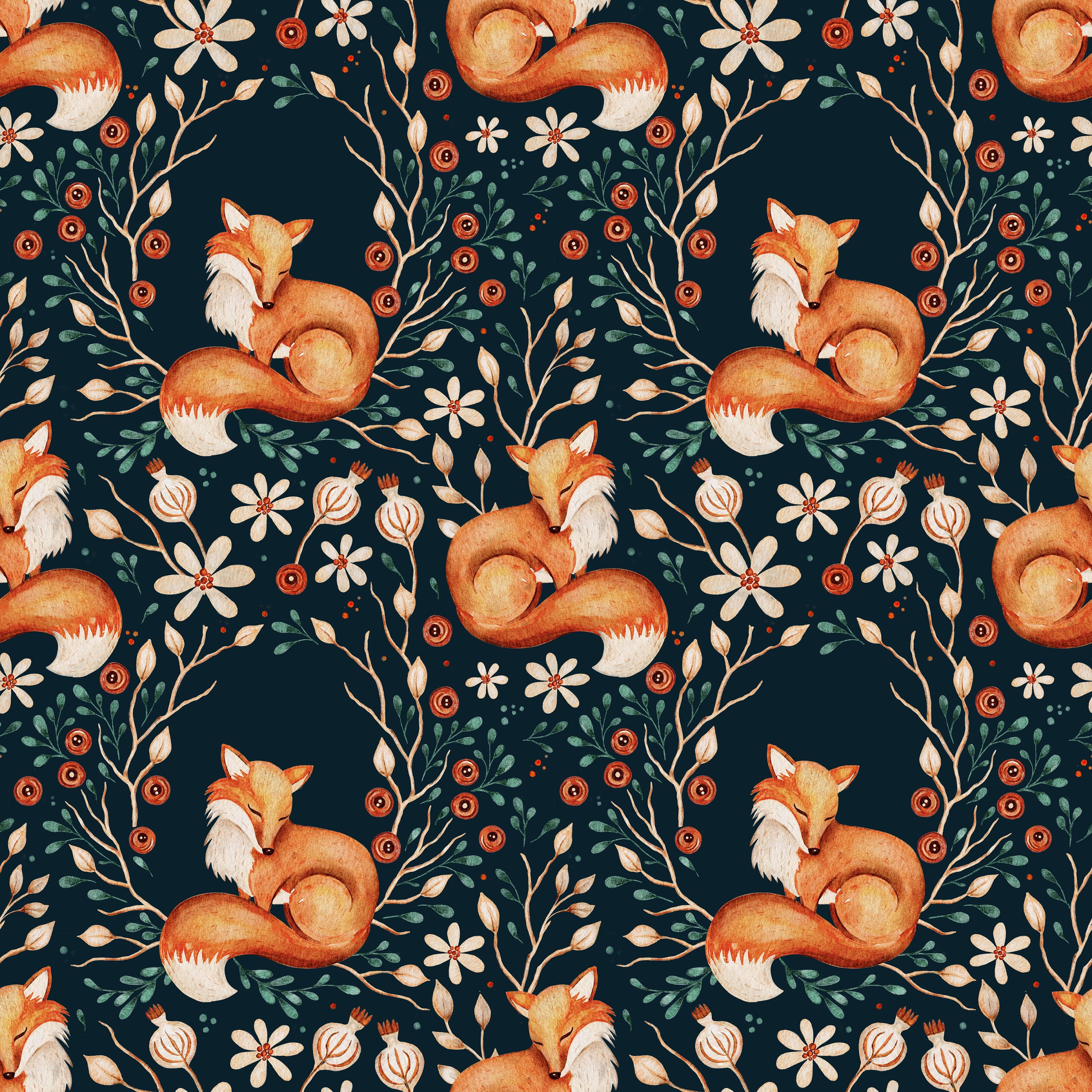 Fox Patterns - 20 Seamless Patterns, Digital Download Pages for ...