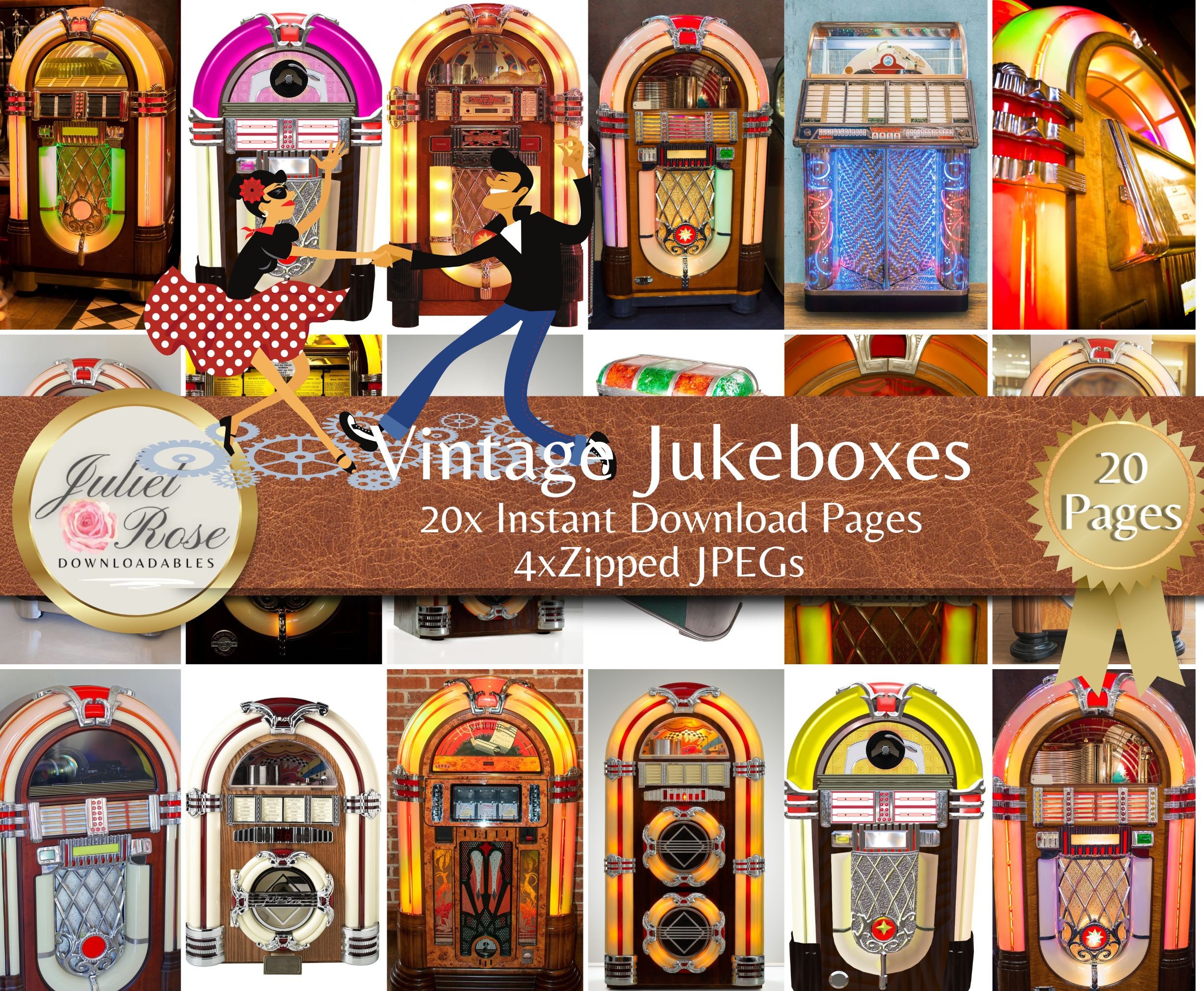 20x Vintage Juke Boxes Digital Download Medium/hi Res Images Scrapbooks ...