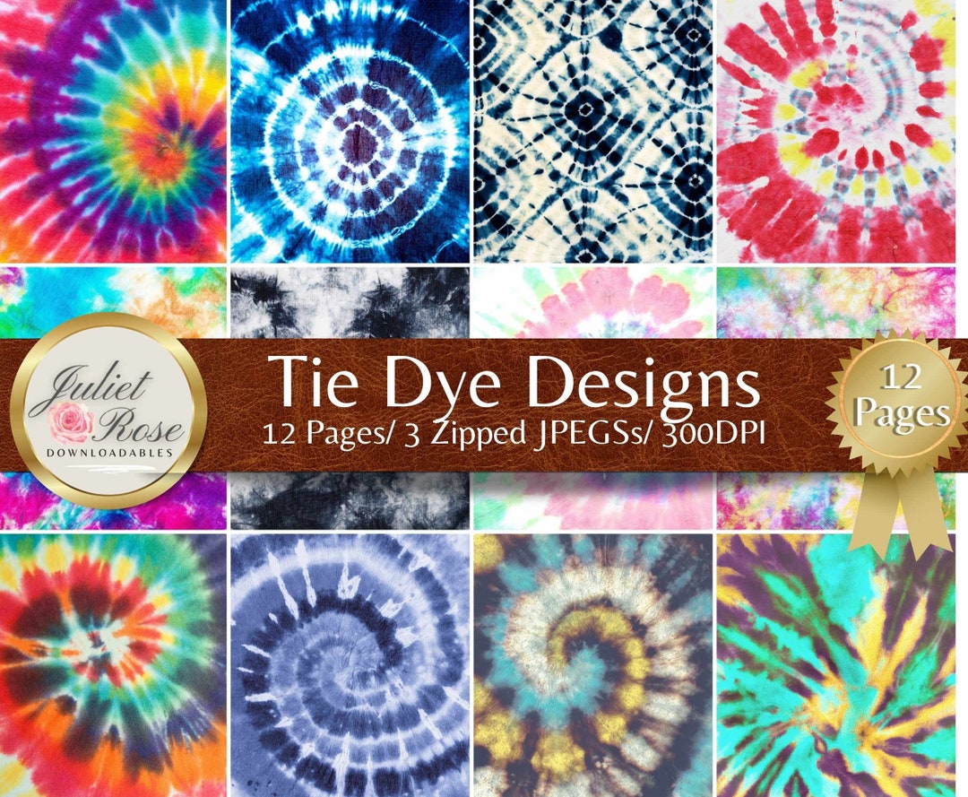 Tie Dye Cloth Patterns - Digital Download for Junk Journalling ...