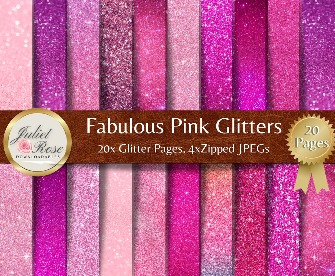 Pink Glitter Paper - 20 Sheets to Download and Print. Backgrounds, Junk ...