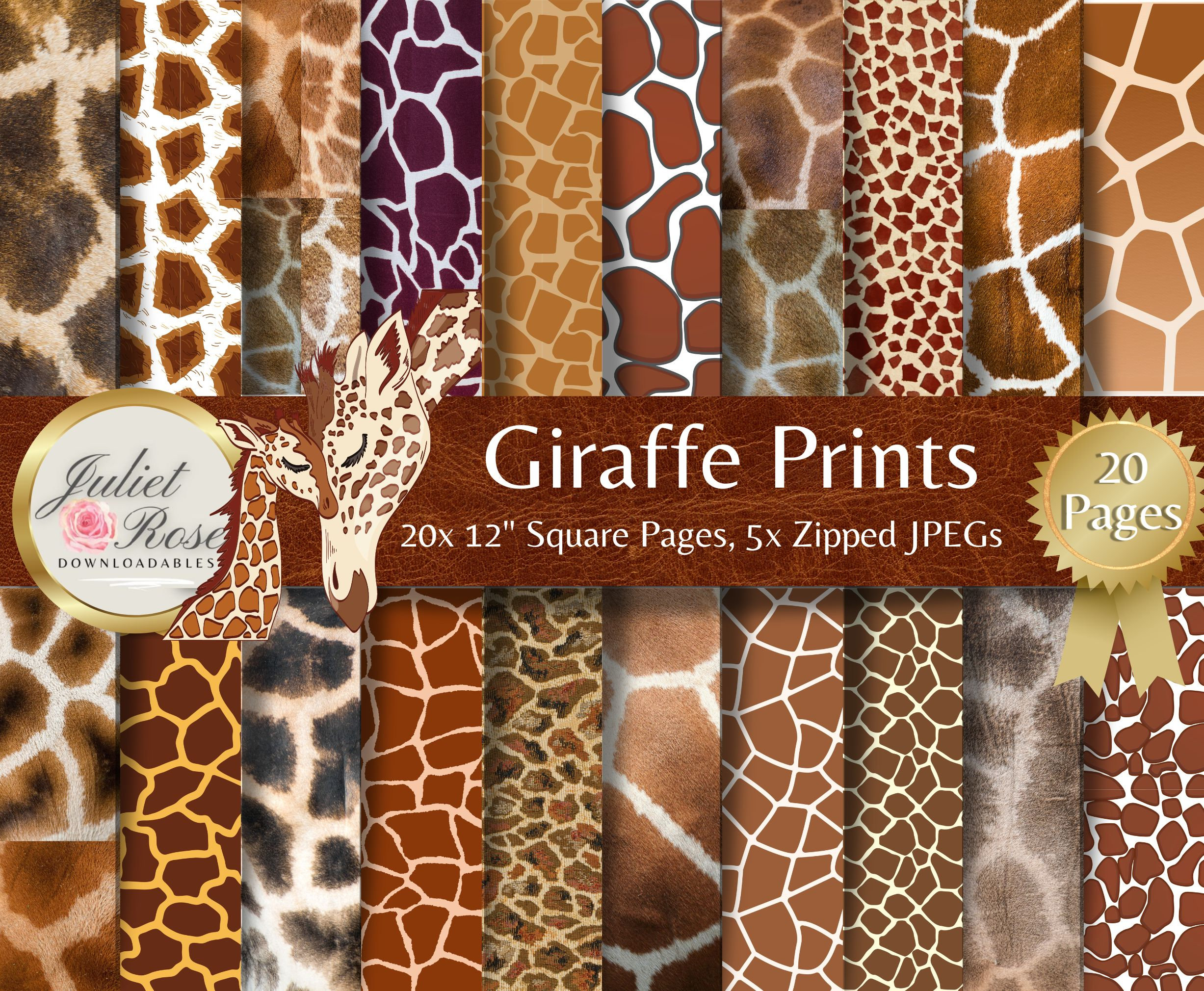 20x Giraffe Prints Digital Download Commercial Use. Perfect for ...