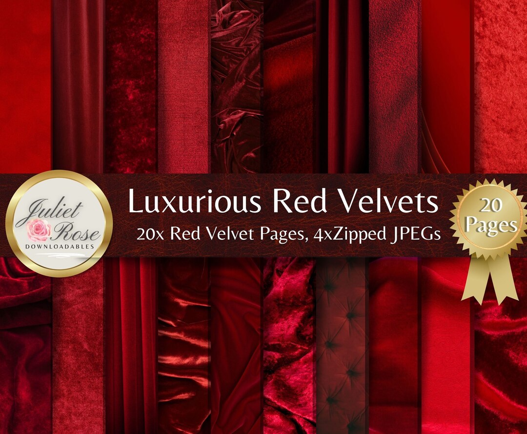 Lurious Red Velvet Backgrounds - Digital Images for Scrapbooks, Layouts ...