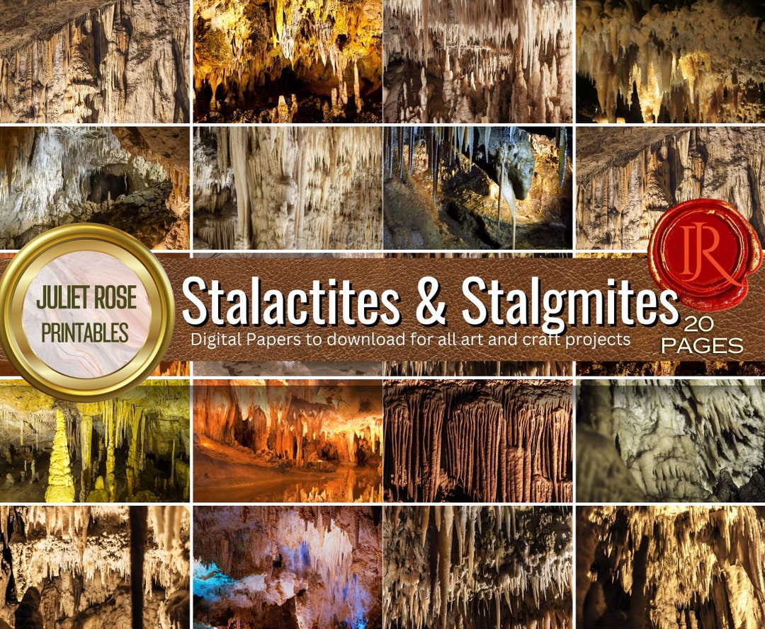 Stalactites & Stalagmites Photo Collection - 20 Hi-res Images (digital ...