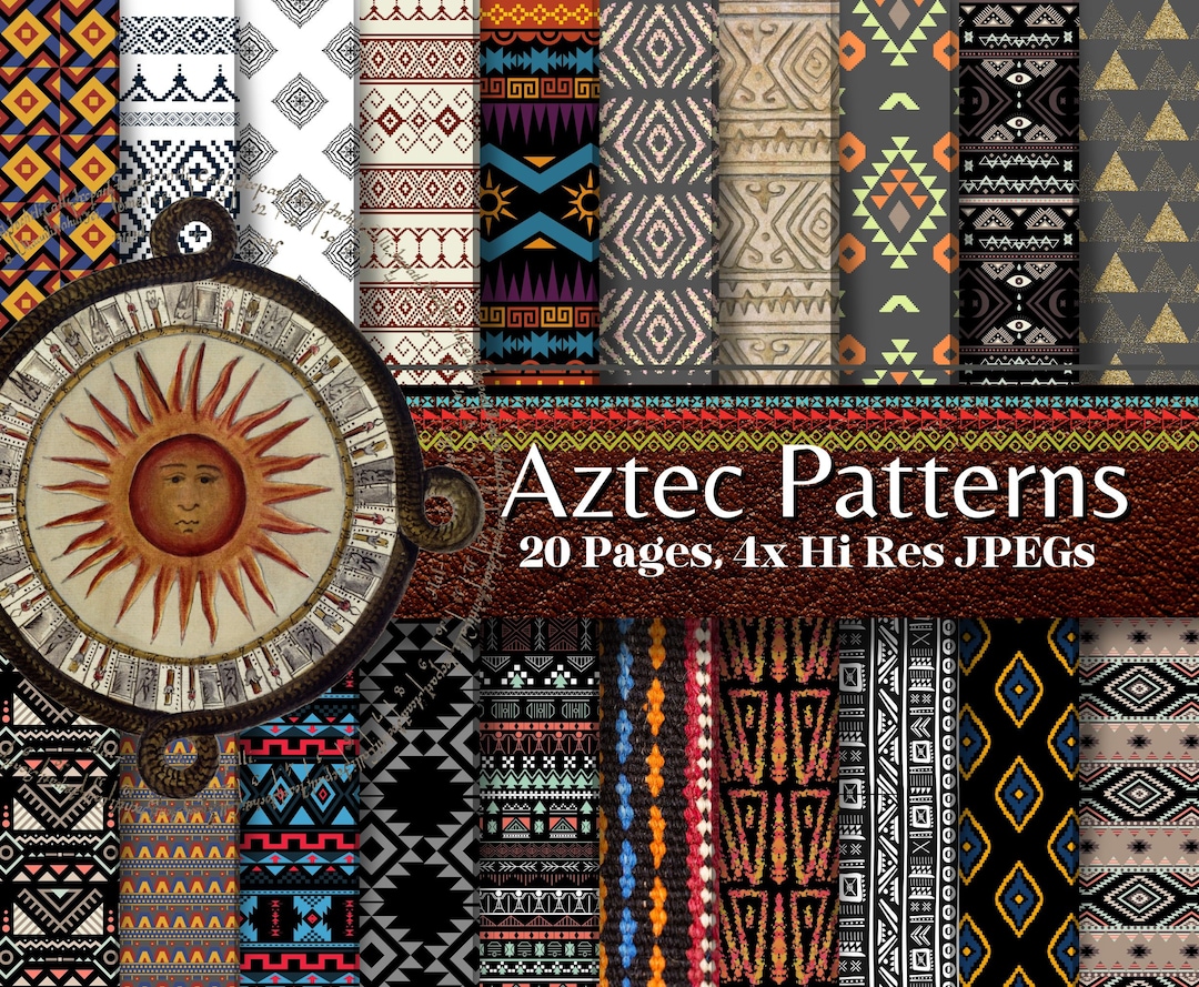Aztec Patterns - Vintage 80s Retro Designs, Digital Download Aztec ...
