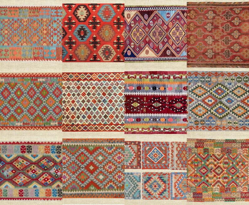Kilim Rugs Digital Images to Download and Print. Printable Rugs, Kilim ...