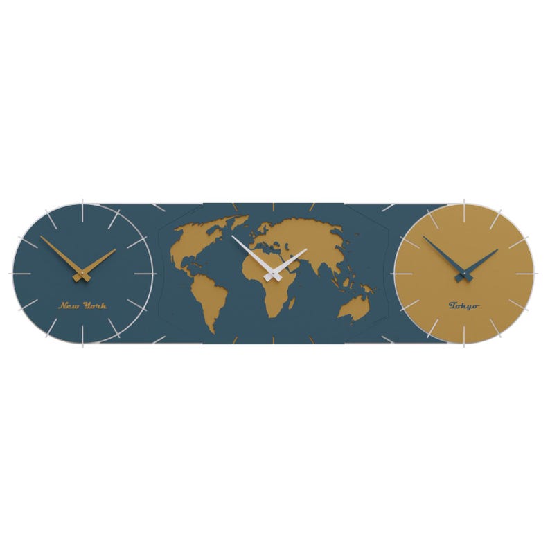 World Time Zone Wall Clock - Customizable Time Zones and Colors ...