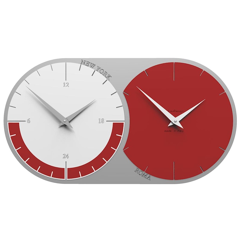 World Time Zone Wall Clock - Dual Time With 12-hour and 24-hour Dials ...