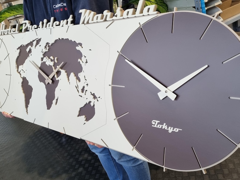 World Time Zone Wall Clock - Customizable Time Zones and Colors ...