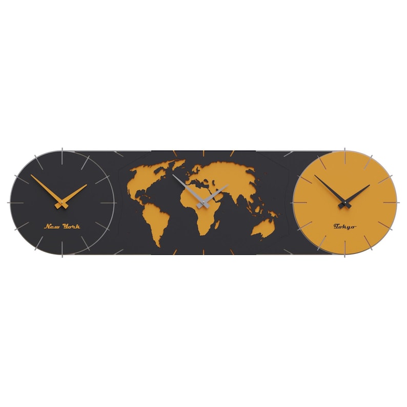 World Time Zone Wall Clock - Customizable Time Zones and Colors ...