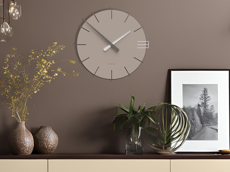 Minimalist Wall Clock - 42 Cm Diameter - Customizable Colors - Modern ...