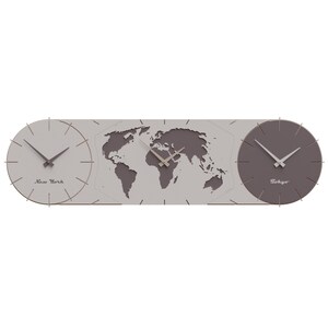 World Time Zone Wall Clock - Customizable Time Zones and Colors ...