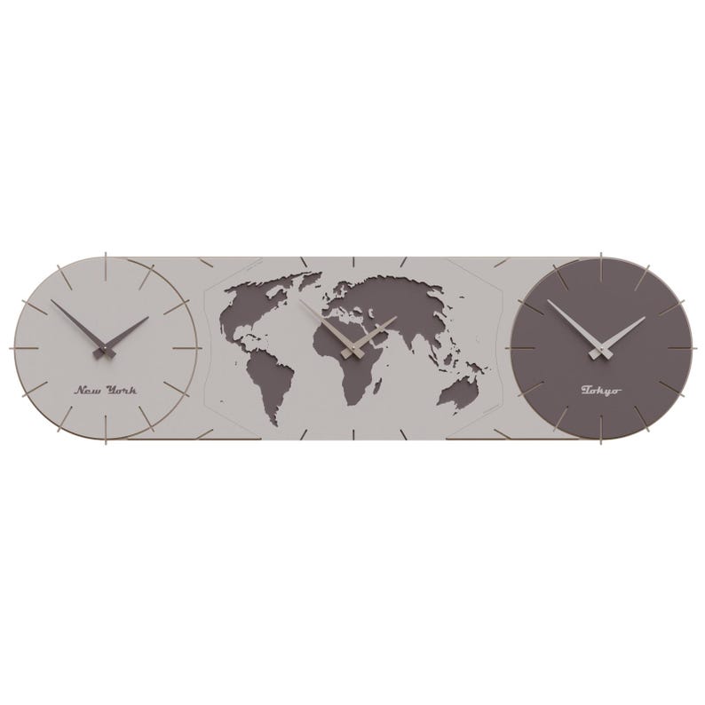 World Time Zone Wall Clock - Customizable Time Zones and Colors ...