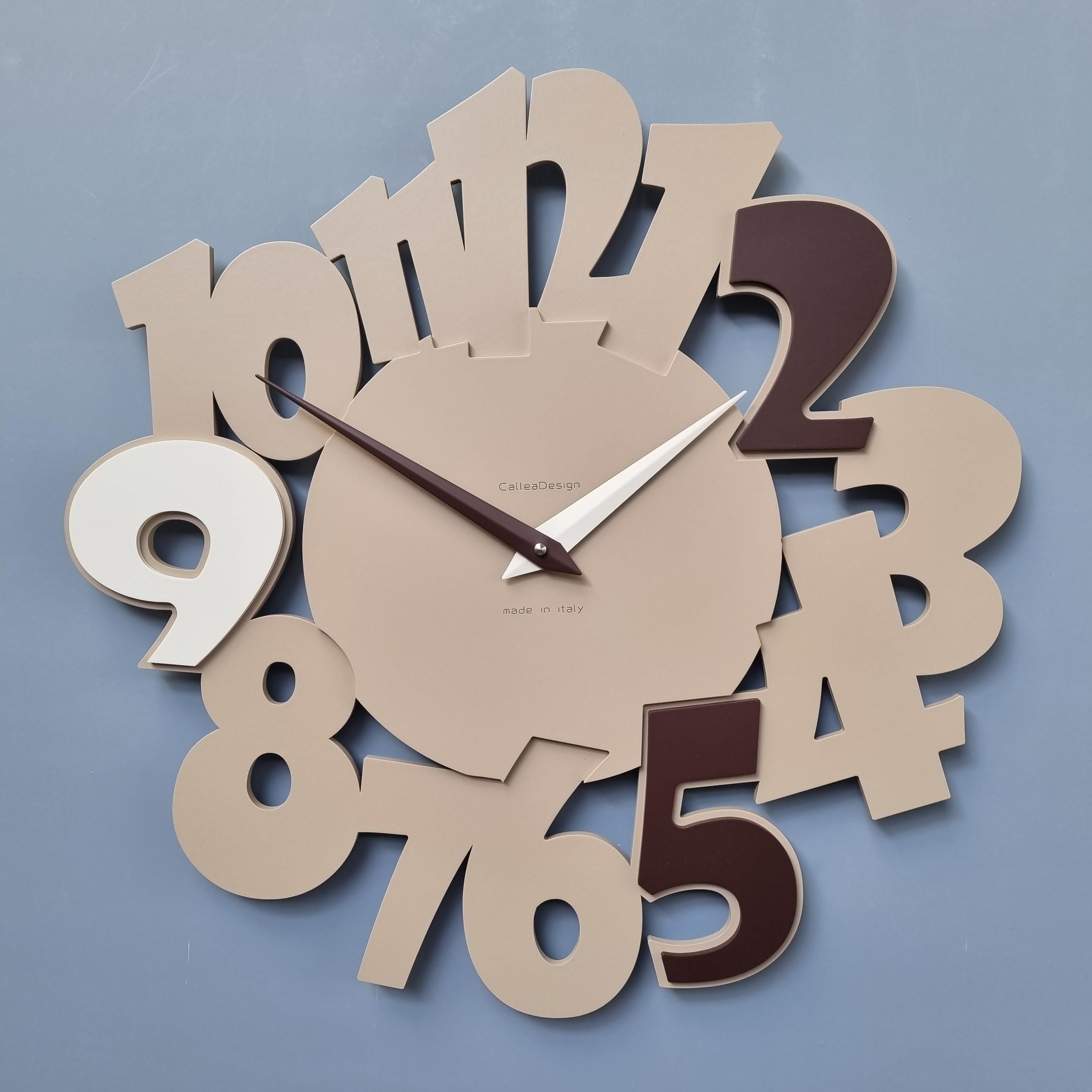 Modern Wall Clock – Oversized Numbers, Bold Eclectic Design (34 or 48 ...