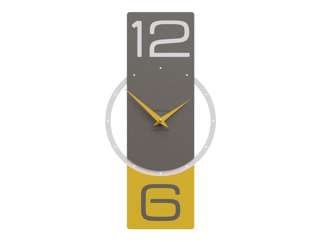 Modern Rectangular Wall Clock - Bold 12 and 6 Design - Customizable ...