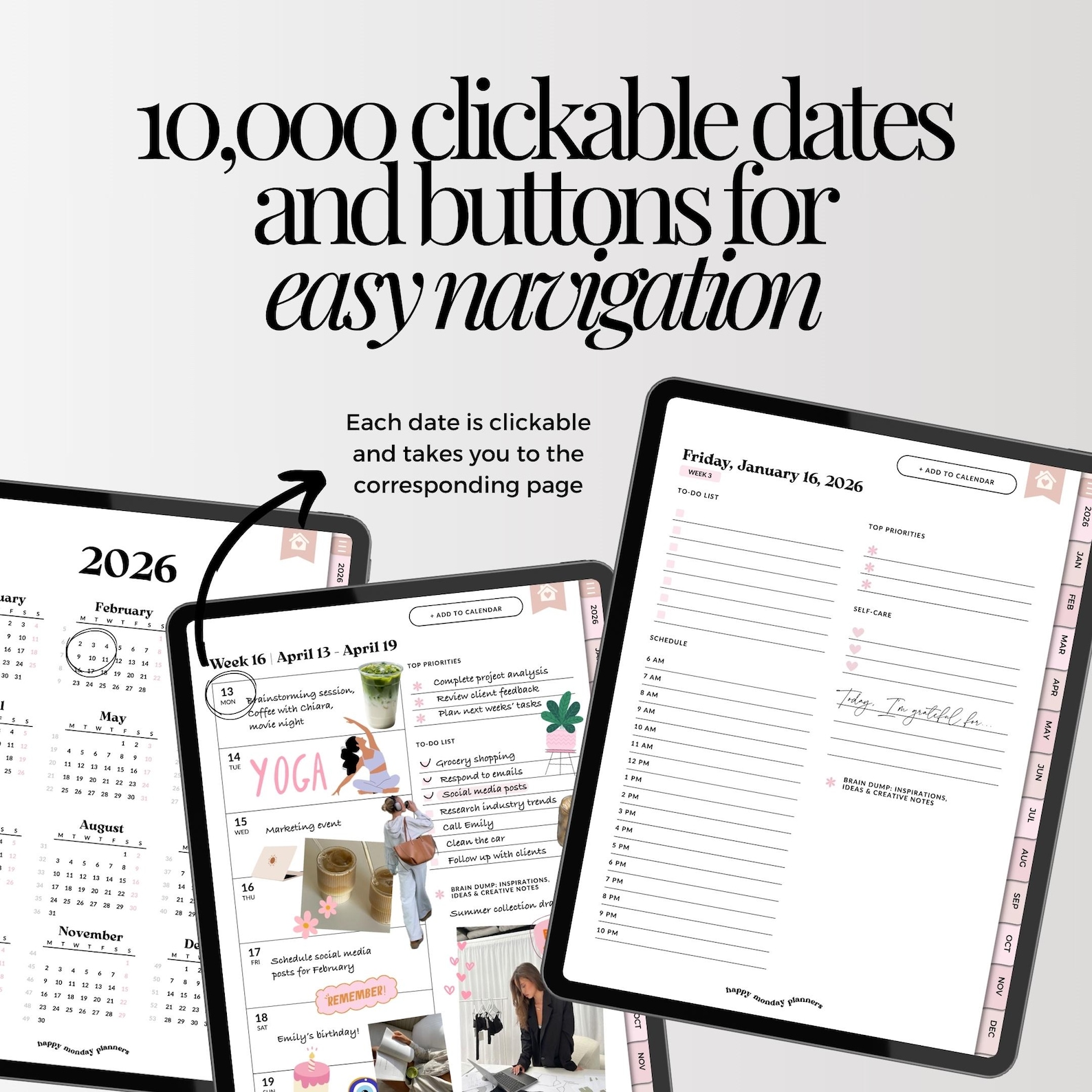 2026 Digital Planner, Weekly, Monthly, Daily Planner, Goodnotes Planner ...