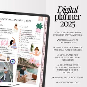 2025 Digital Planner | 530 PAGES | 2025 Daily, Weekly & Monthly Planner ...