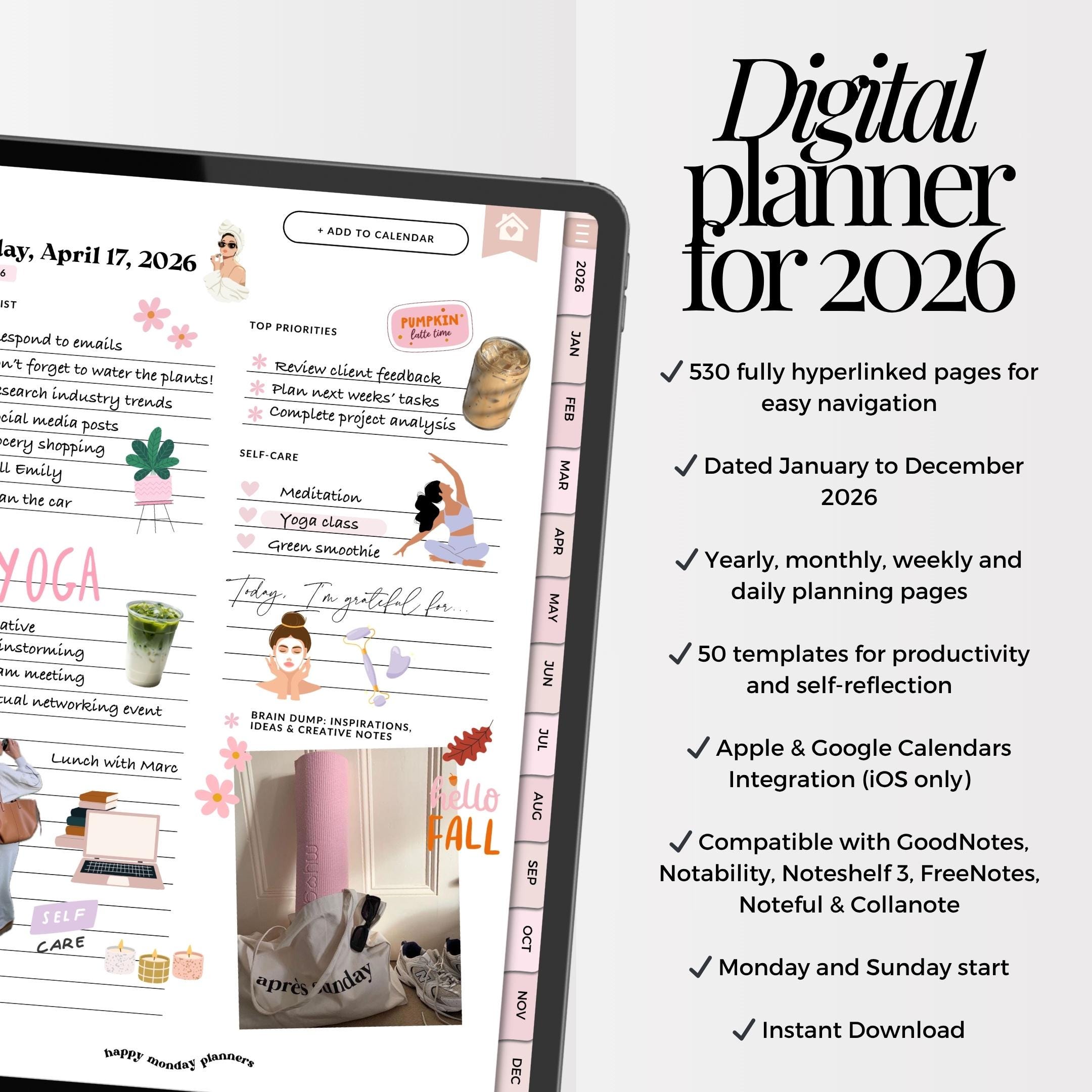 2026 Digital Planner | Girlboss Planner | Daily, Weekly & Monthly ...