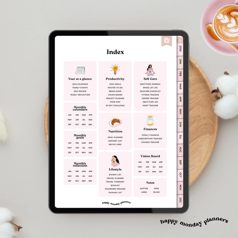 2026 Digital Planner, Weekly, Monthly, Daily Planner, Goodnotes Planner ...