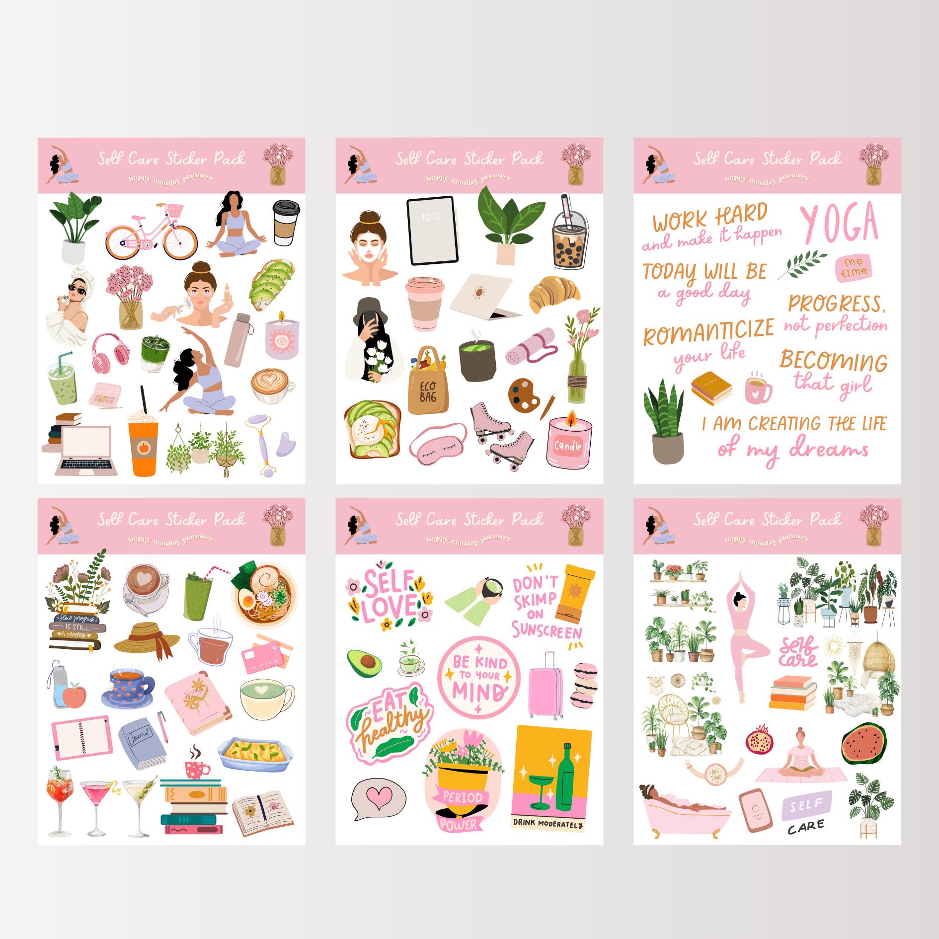 Aesthetic DIGITAL STICKERS Pack | Self Care Digital Stickers Goodnotes ...
