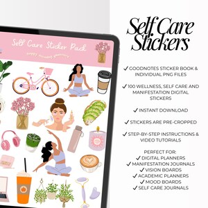 Aesthetic DIGITAL STICKERS Pack | Self Care Digital Stickers Goodnotes ...