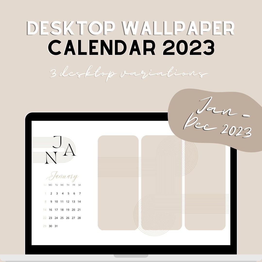 Desktop Wallpaper Calendar 2023 - Etsy