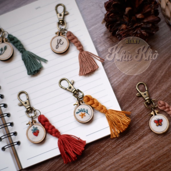 Embroidered Keychain - Etsy