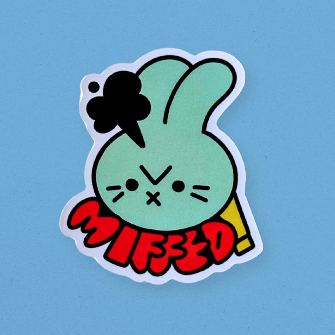 Miffed - Dutch Bunny Matte Vinyl Sticker, Cozy Sticker - Etsy