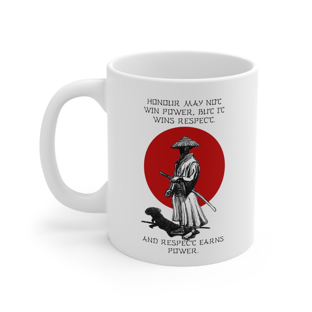 Samurai Mask Mug, Samurai Helmet and Face Mask Miniature on the Mug ...
