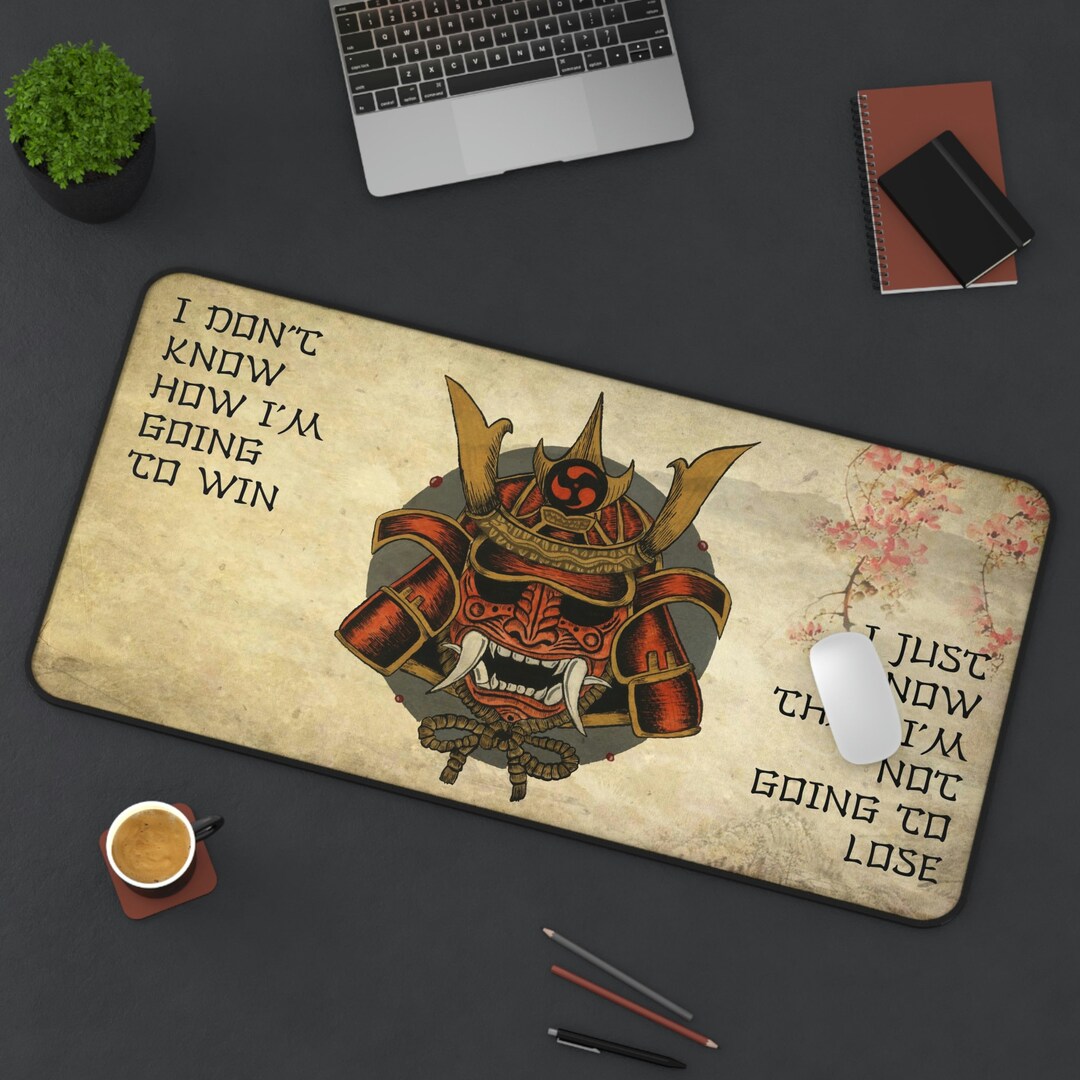 Large Gaming Mouse Pad, Oni Mask Anime Mouse Pad, Samurai Face Mask ...