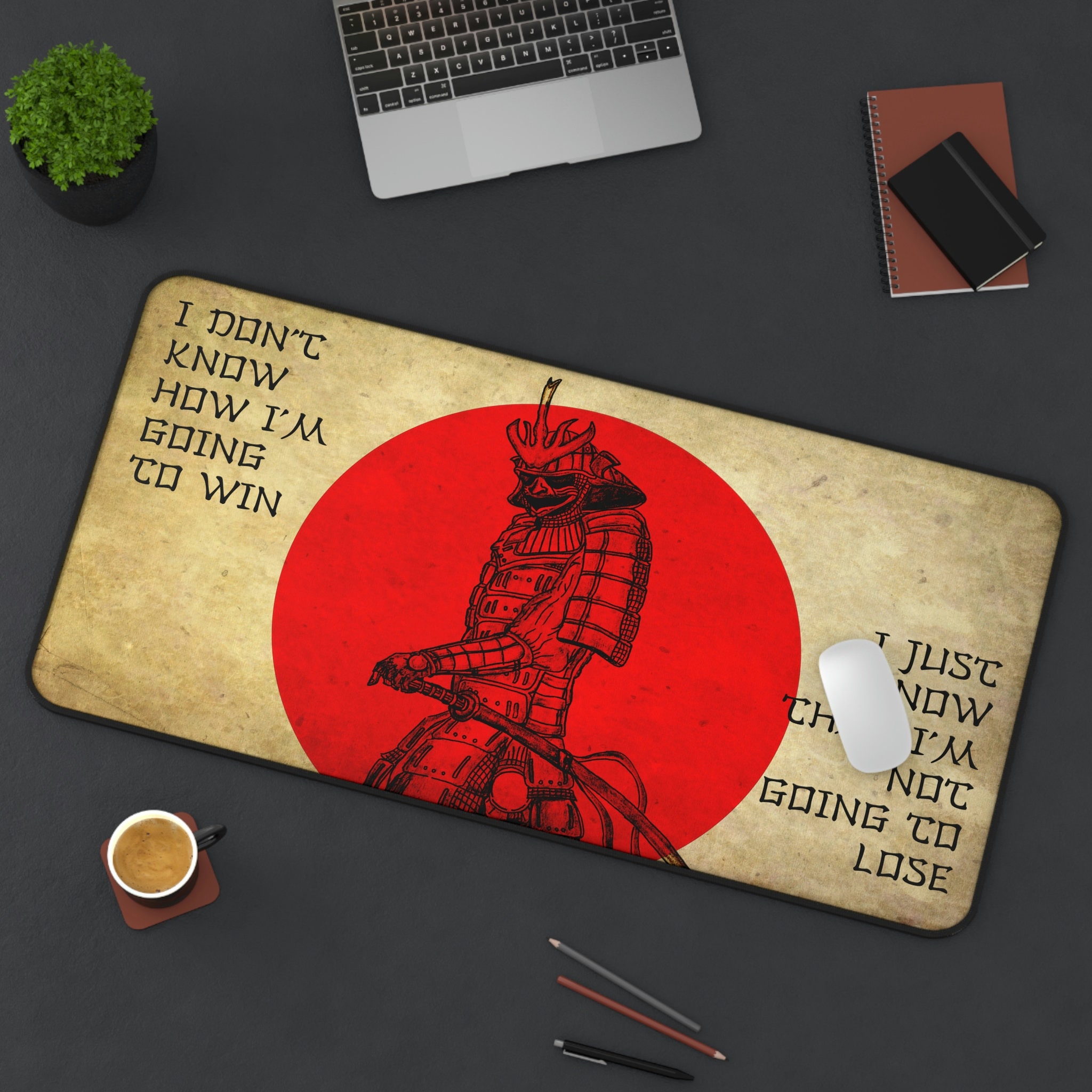 Large Gaming Mouse Pad, Oni Mask Anime Mouse Pad, Samurai Face Mask ...