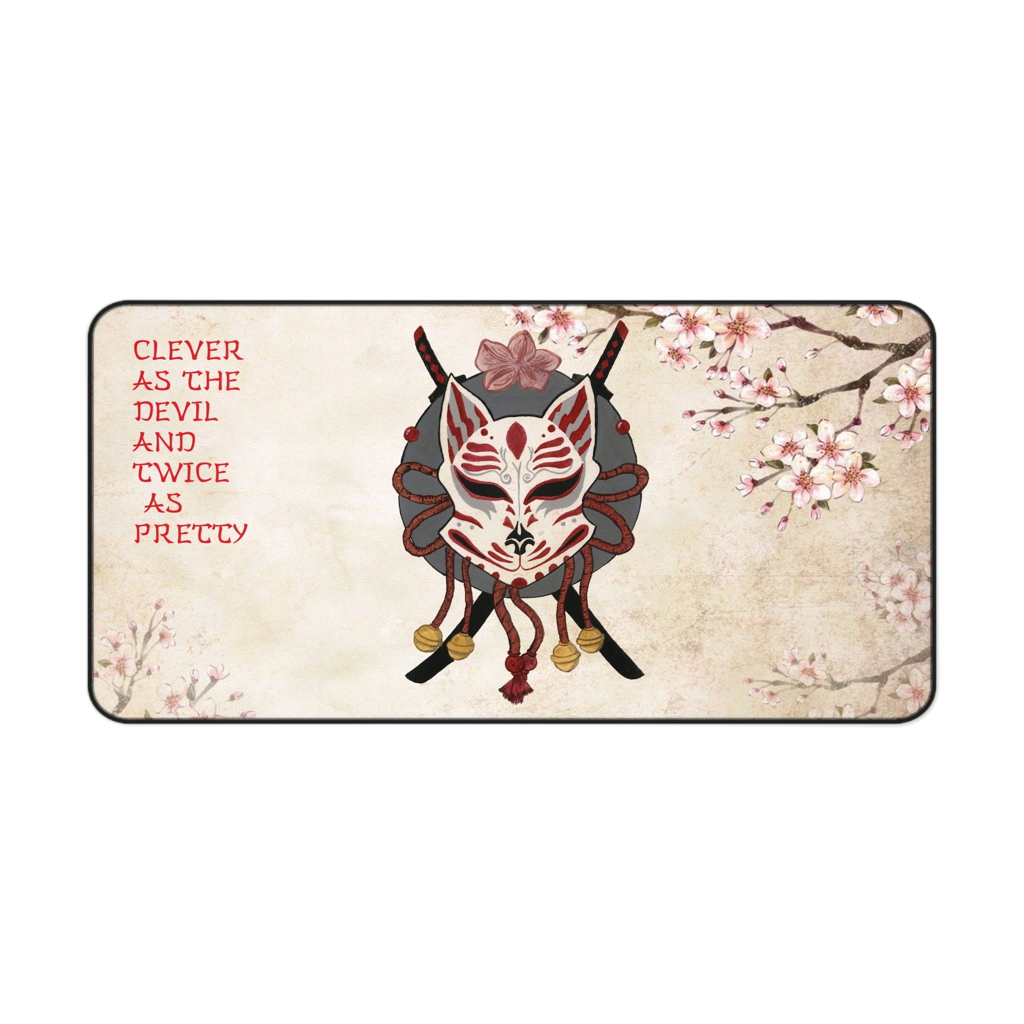 Kitsune Mask Gaming Mouse Pad Desk Mat, Japanese Art Anime Mouse Pad ...