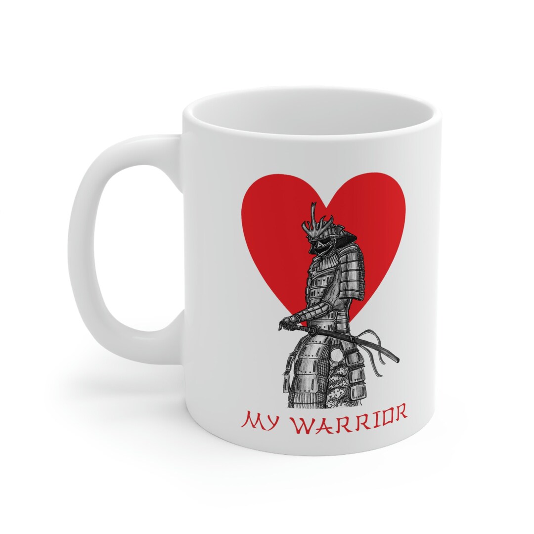 Samurai Mask Japanese Mug, Valentines Day Gift for Him, Oni Mask ...