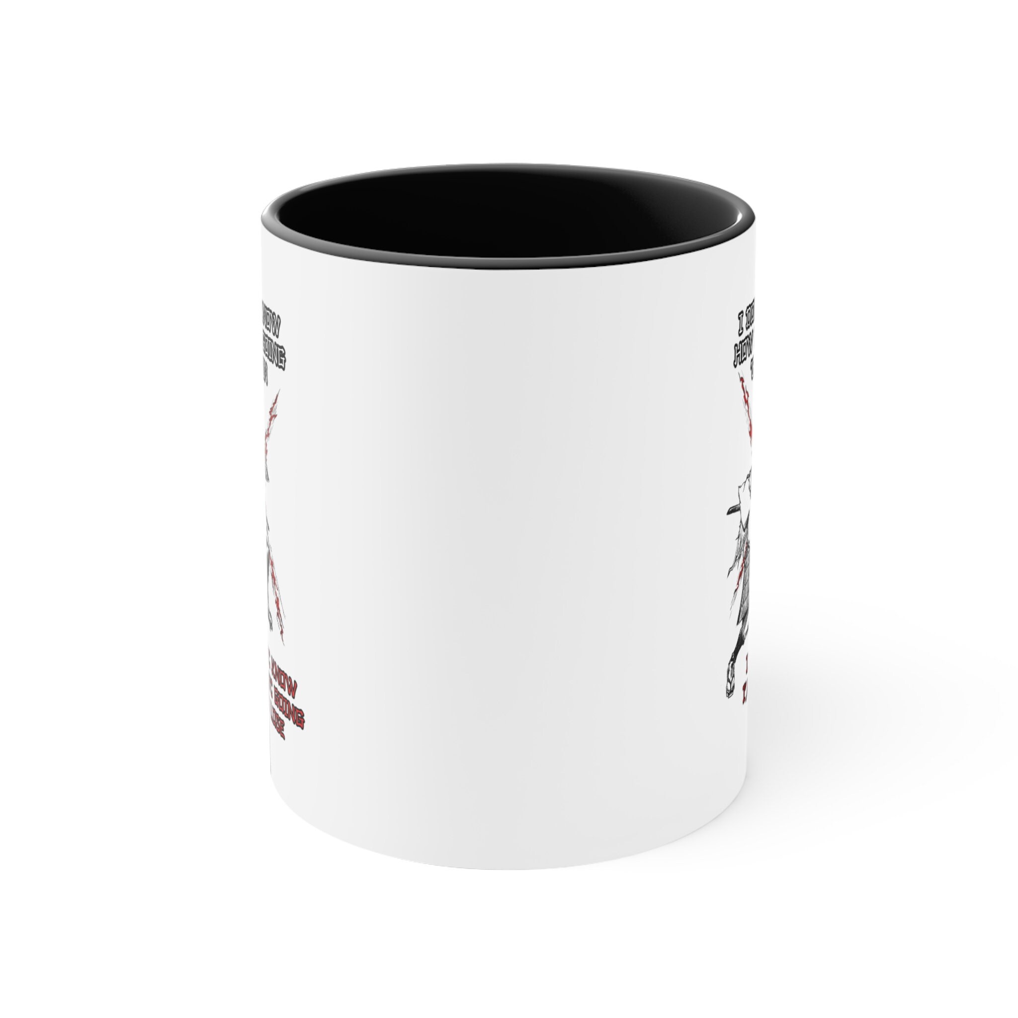 Samurai Mask Mug, Samurai Helmet and Face Mask Miniature on the Mug ...