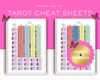 Rider Waite Tarot Detailed Printable Cheat Sheets for Tarot Reading ...