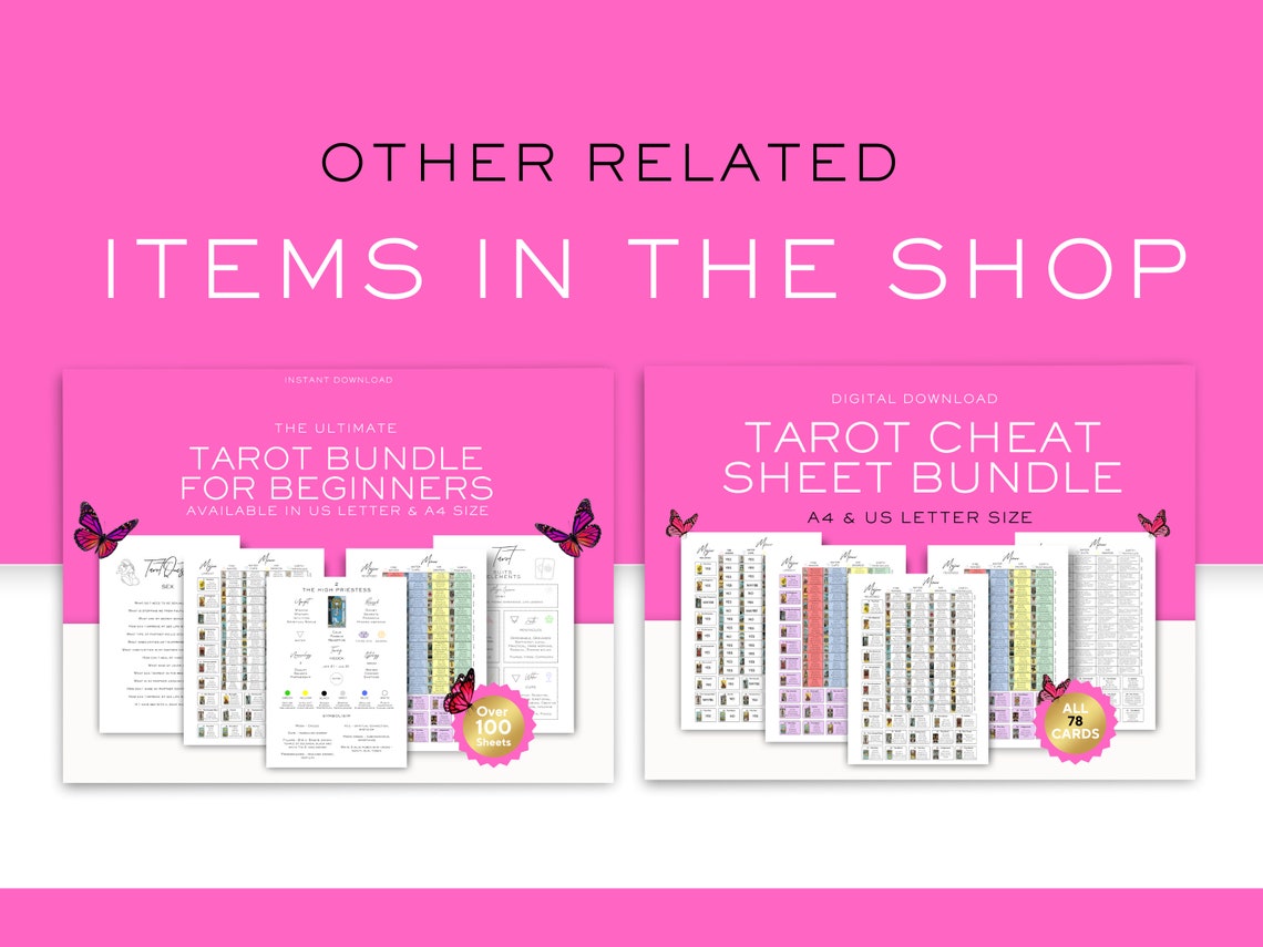 Rider Waite Smith TAROT Cheat Sheets for Tarot Readings - Etsy