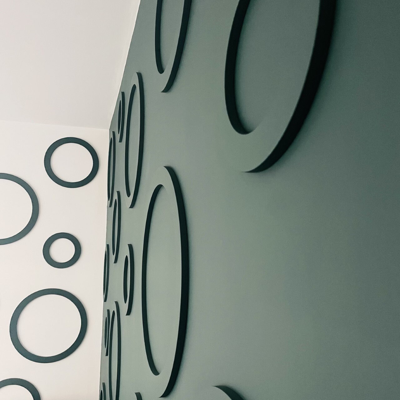 MDF Shape Wall Panel, Wall Paneling, Accent Wall Design, Round Wall Art ...