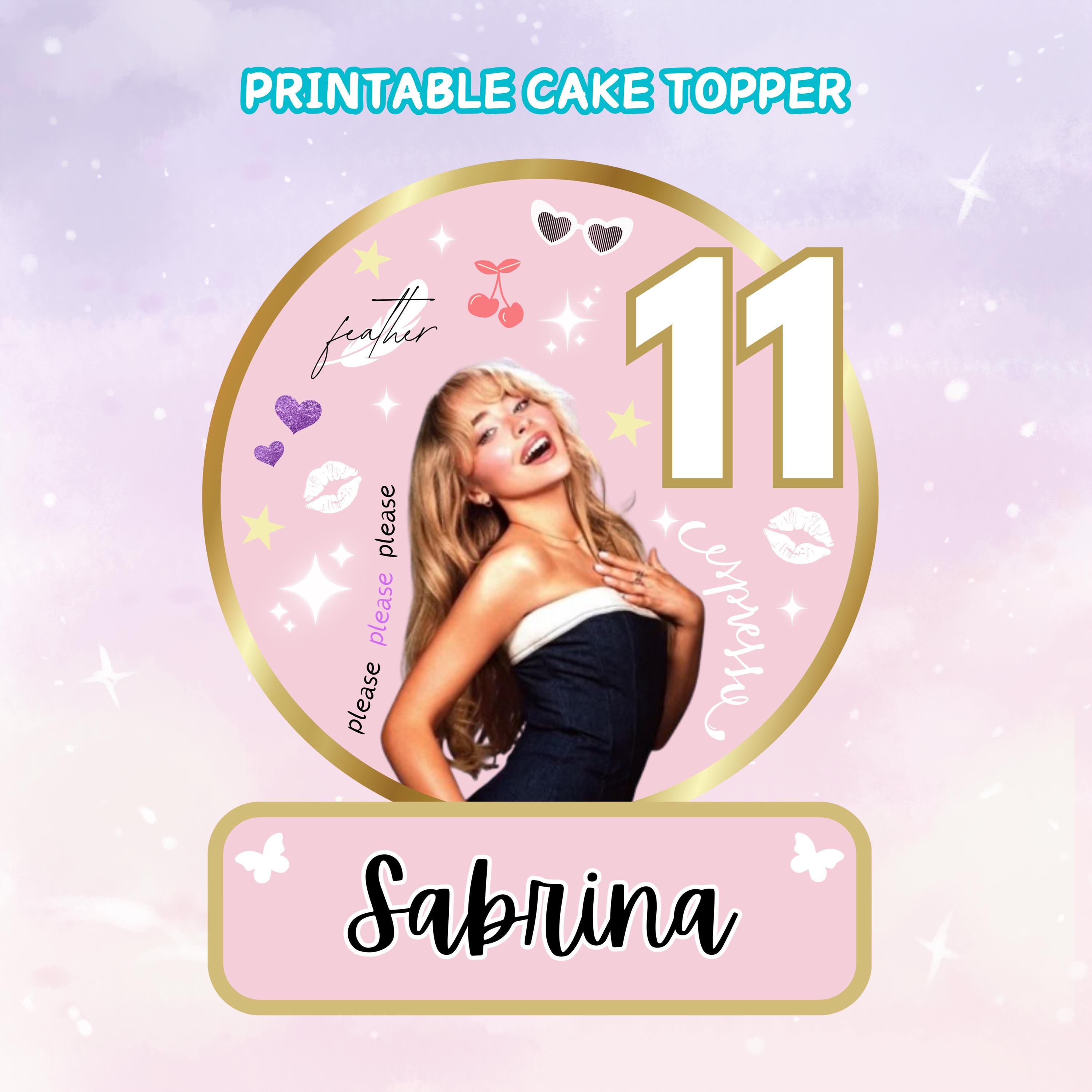 Editable Sabrina Birthday Cake Topper, Short N Sweet Cake Topper ...