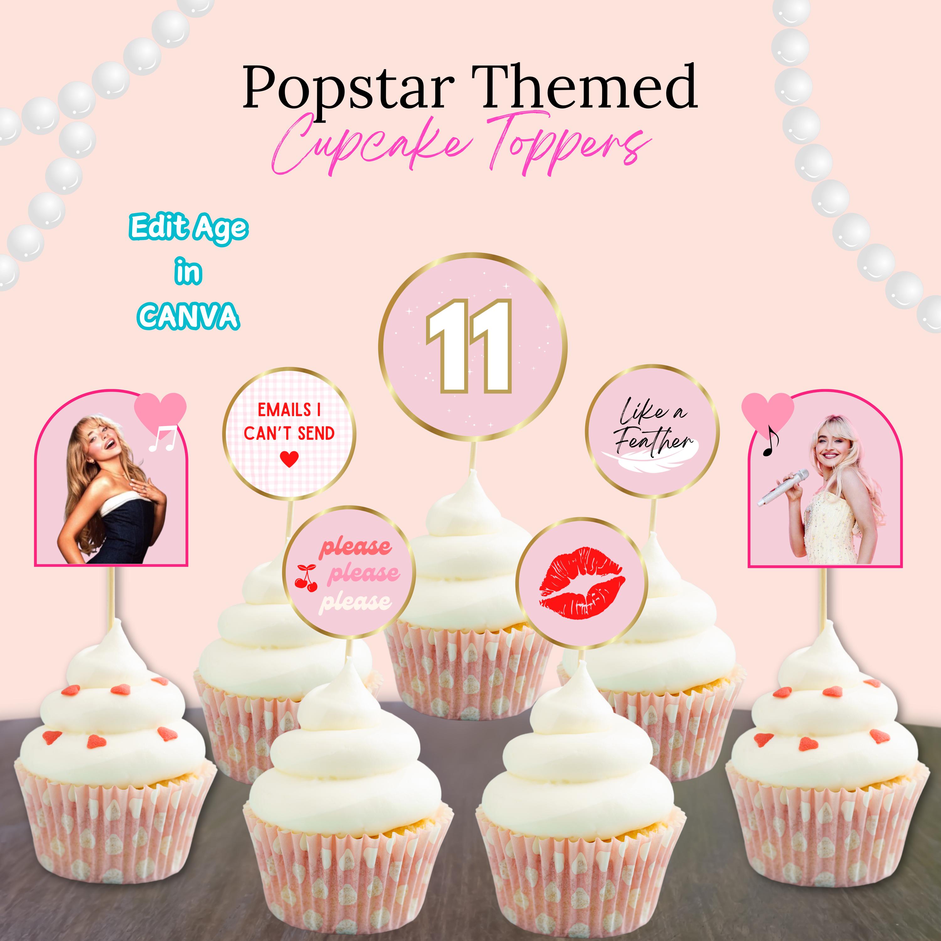 Editable Sabrina Birthday Cupcake Topper, Short N Sweet Cake Topper ...